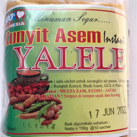 Jual KUNYIT ASEM YALELE Atau KUNIR ASEM Instan Bubuk Gr Sachet Kab Kediri