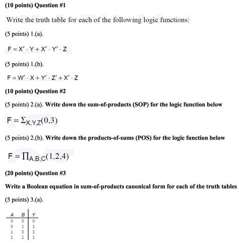 Solved Points Question Write The Truth Table For Chegg