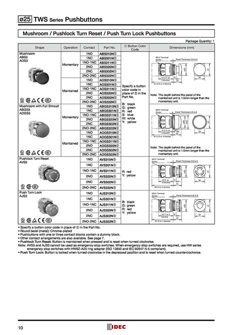 Switch Idec 25 Mm S R Perfect Engineering