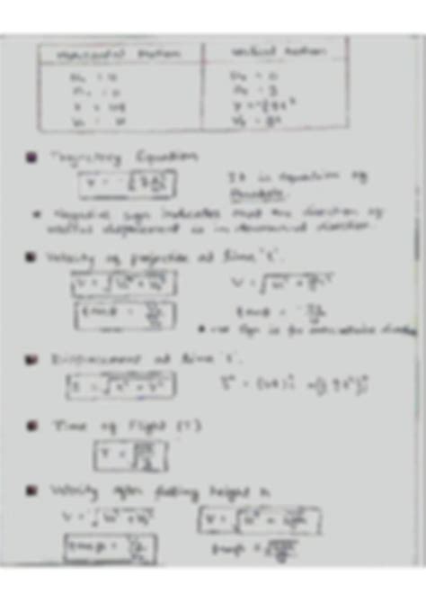 SOLUTION Projectile Motion Notes Studypool