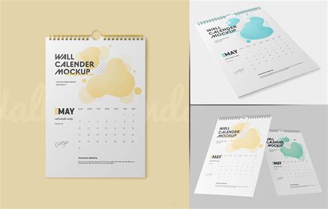 3 Free Ring Binding Wall Calendar Mockup 2024 Psd Files Psfiles