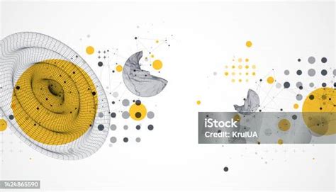 과학 기술 프리젠 테이션을위한 템플릿 와이어프레임 파동 플렉서스 스타일 배경 0명에 대한 스톡 벡터 아트 및 기타 이미지 0