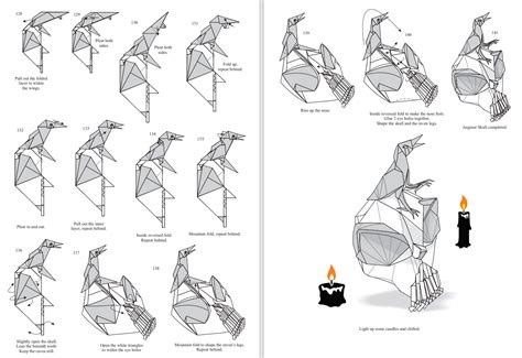 Origami Raven Instruction Diagram Raven On Skull From 1 Paper