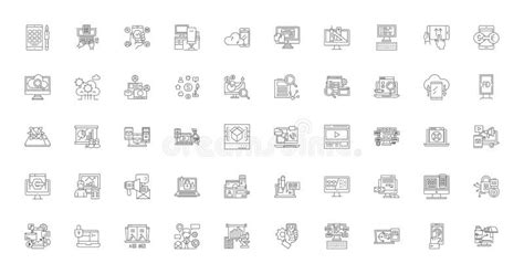 Application Ideas Linear Icons Line Signs Set Vector Collection Stock Vector Illustration
