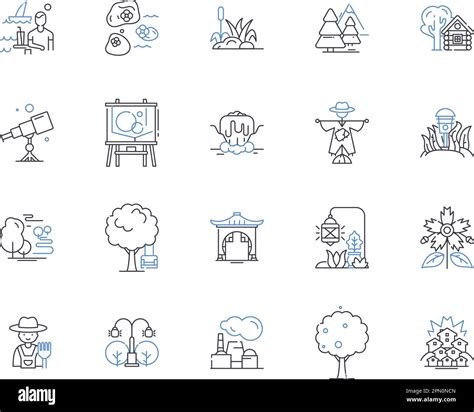 Smart Garden Outline Icons Collection Smart Garden Automated Intelligent Connected