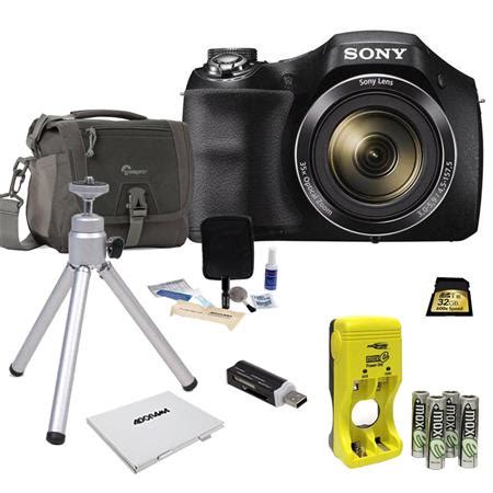 Sony Cyber-shot DSC-H300 Digital Camera, 20.1MP, Black with Upgrade Bundle