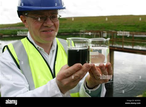 Comparing Leachate Before During And After Filtering Stock Photo Alamy