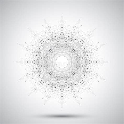 Geometric Abstract Form With Connected Line And Dots Graphic Background For Your Design