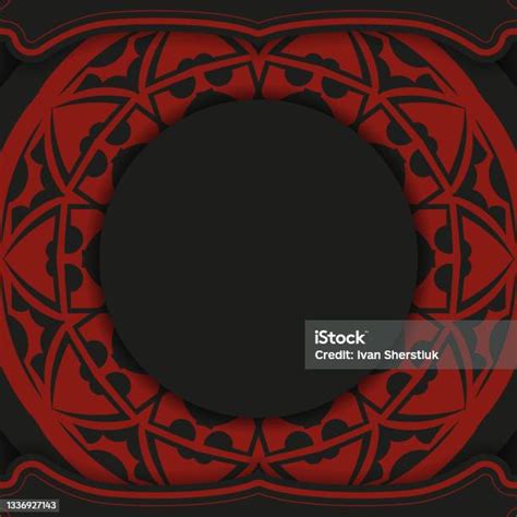 추상 장식이 있는 벡터 블랙 레드 컬러 엽서 디자인 텍스트 와 빈티지 패턴에 대한 공간이있는 초대 카드 디자인 0명에 대한 스톡 벡터 아트 및 기타 이미지 Istock