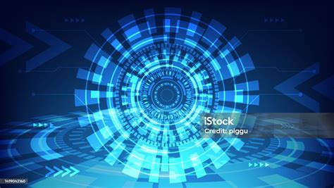 현대 그래픽 디자인을위한 하이테크 서클 디지털 Hud 화면 미래 지향적 인 기술 배경 개념 개념에 대한 스톡 벡터 아트 및 기타 이미지 Istock