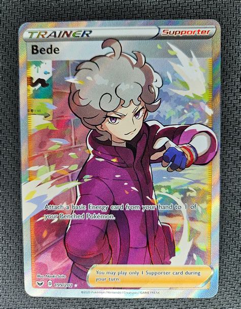 2020 Pokemon Swsh Base Set 199202 Bede Full Art Mint Collectables