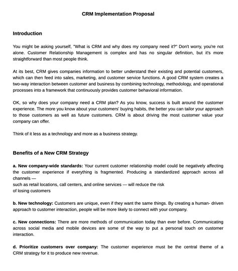 Crm Implementation Proposal Fill