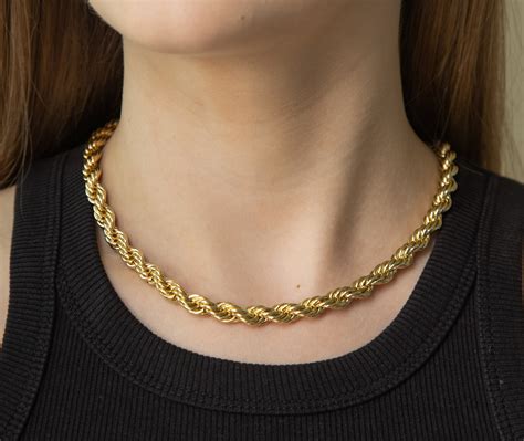 Gold Rope Chain Necklace For Women Trendy Necklace Rope Chain Gold