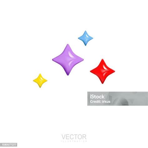 다양한 크기의 여러 가지 빛깔의 별들의 집합입니다 4 별 광택 색상은 휴일 응용 프로그램 등급 벡터 4에 대한 스톡 벡터 아트