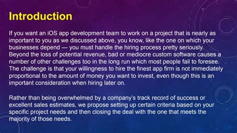 Guide To Choose An Ios App Development Company Pptx
