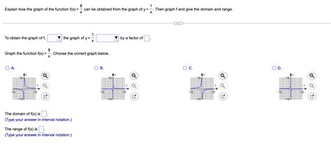 solved explain how the graph of the function f x x8 can be