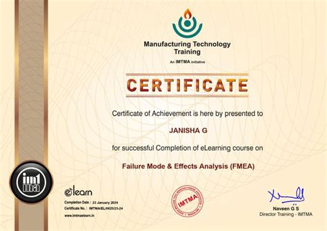 Completed Fmea Course And Learned New Skills Janisha Gopi Posted On