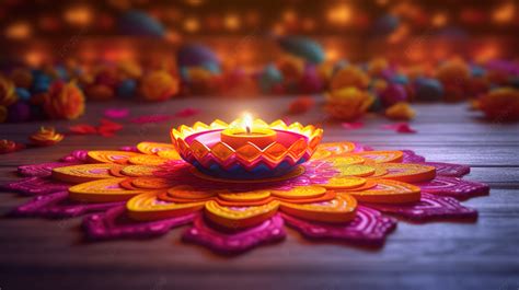 3d Rendering Illustration Of Diwali Festival Indian Rangoli