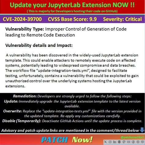 Patch Now On Linkedin Patchnow Jupyter Cybersecurity