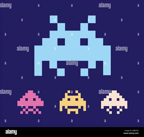 pixel space invader game vector image fotos und bildmaterial in hoher