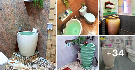 รวม 34 ไอเดียห้องน้ำตักอาบ ได้บรรยากาศย้อนยุค อาบน้ำเย็นฟินๆ บ้านและสวนไอเดีย