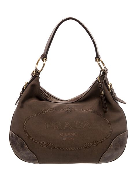 Prada Signature Shoulder Bag Brown Shoulder Bags Handbags