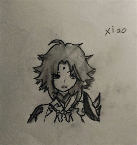 Xiao Drawing By Me Sketches Drawings Humanoid Sketch