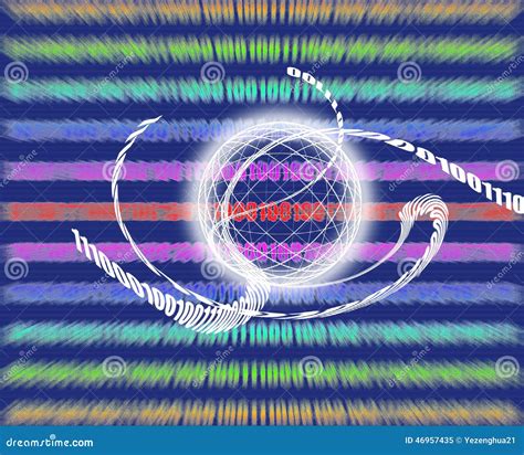 Global Communication Data Transmission Binary Code Made Stock