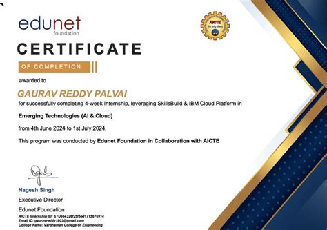 Gaurav Reddy Palvai On Linkedin Ai Cloudcomputing Emergingtech Skillsbuild Ibm