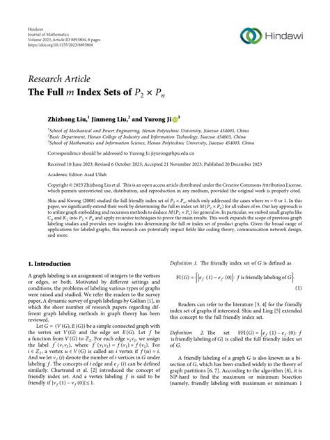 Pdf The Full M Index Sets Of P 2 × P N
