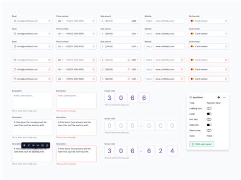 Input Field Components For User Interface Design