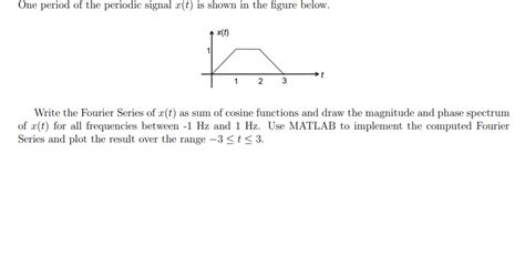 Solved One Period Of The Periodic Signal Z T Is Shown In Chegg