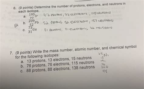 Solved 6 9 Points Determine The Number Of Protons