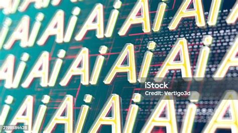 디지털 Ai 인공 지능 개념 Ai 텍스트 기호입니다 기계 학습 개념 0명에 대한 스톡 사진 및 기타 이미지 0명 3차원 형태 개념 Istock