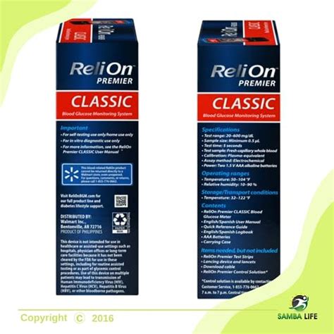 Relion Prime Glucose Meter Reli On Premier Classic Blood Glucose
