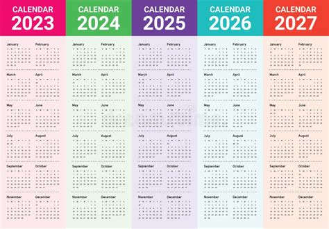 5 Year Calendar 2023 2027 A Comprehensive Overview John D Hylton