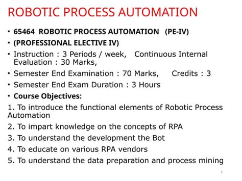 Robotic Process Automation Rpa Pptx
