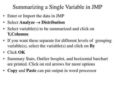 ppt summary statistics simple graphs in sas excel jmp powerpoint