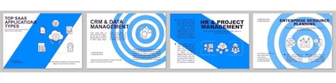 상위 Saas 애플리케이션 유형 브로셔 템플릿 프로젝트 관리 프리미엄 벡터