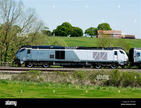 A Chiltern Railways Class 68 Diesel Locomotive Pulling A Mainline Service Train Warwickshire