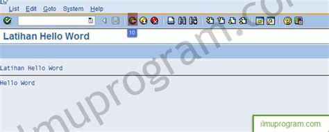 Tcode Se38 Create Program Hello Word Ilmu Programmer