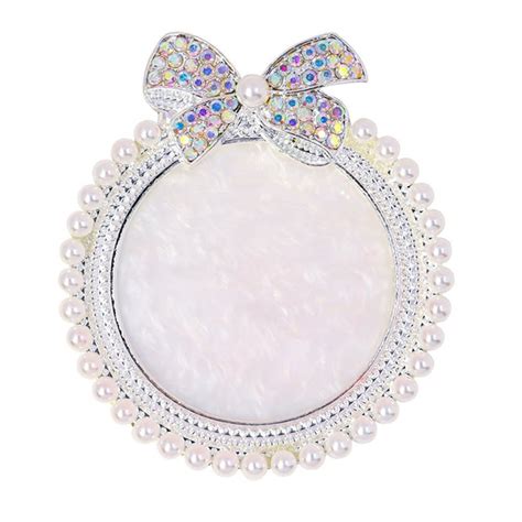 Палитра для маникюра с жемчужиной и стразами - белый фон, серебристая ...