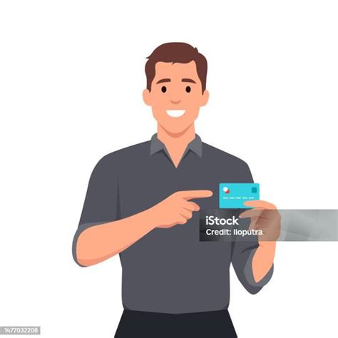 신용 카드 또는 직불 카드를 보여주거나 들고 Pos 단말기 지불 카드 스 와이프 기계를 삽입하고 손을 가리키는 남자 지불 구입 판매 쇼핑 계산대에 대한 스톡 벡터 아트 및
