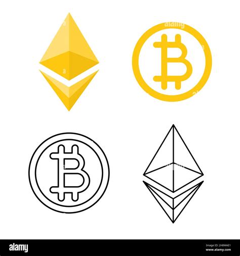 Blockchain Bitcoin Icon Symbol Vector Illustration Stock Vector Image