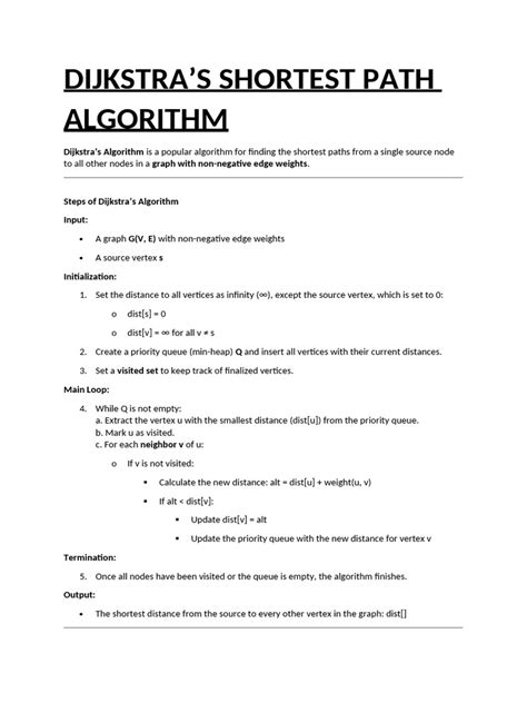 Dijkstras Shortest Path Algorithm Pdf Algorithms And Data