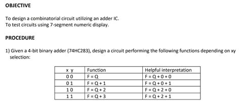 Solved Objective To Design A Combinatorial Circuit Utilizing