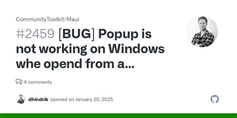 Bug Popup Is Not Working On Windows Whe Opend From A Modal · Issue 2459 · Communitytoolkit