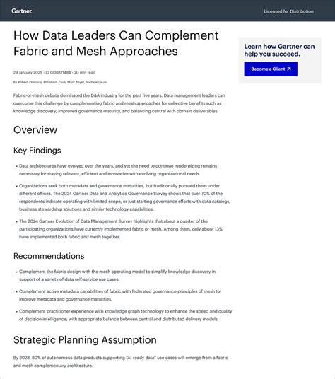 Gartner® Report How Data Leaders Can Complement Fabric And Mesh Approaches Promethium