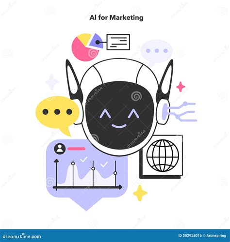Ai Or Artificial Intelligence In Marketing Ai Based Targeting Advertising Stock Vector