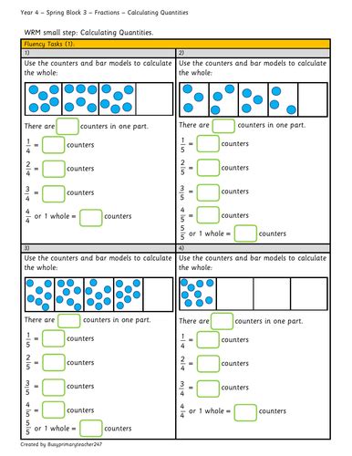 Year 4 Fractions Spring Block 3 Week 8 Teaching Resources